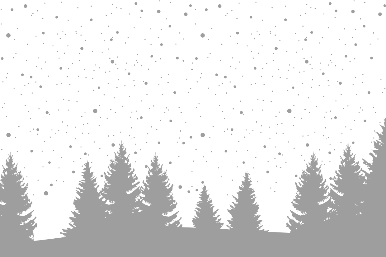 Evergreen Trees Under Falling Snow Winter Sign Template | Square Signs