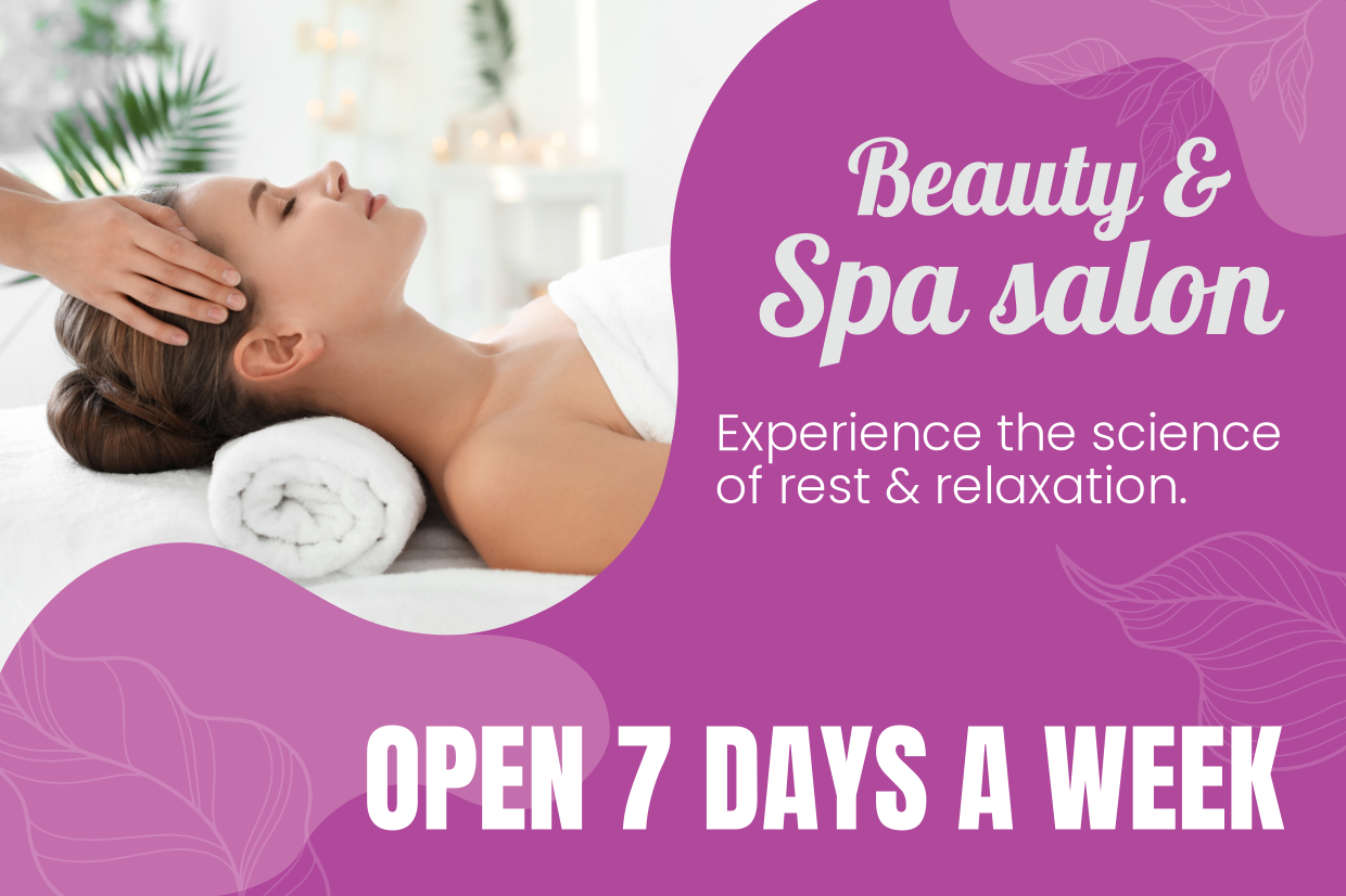 Woman in a Spa Purple Beauty Salon Sign Template | Square Signs
