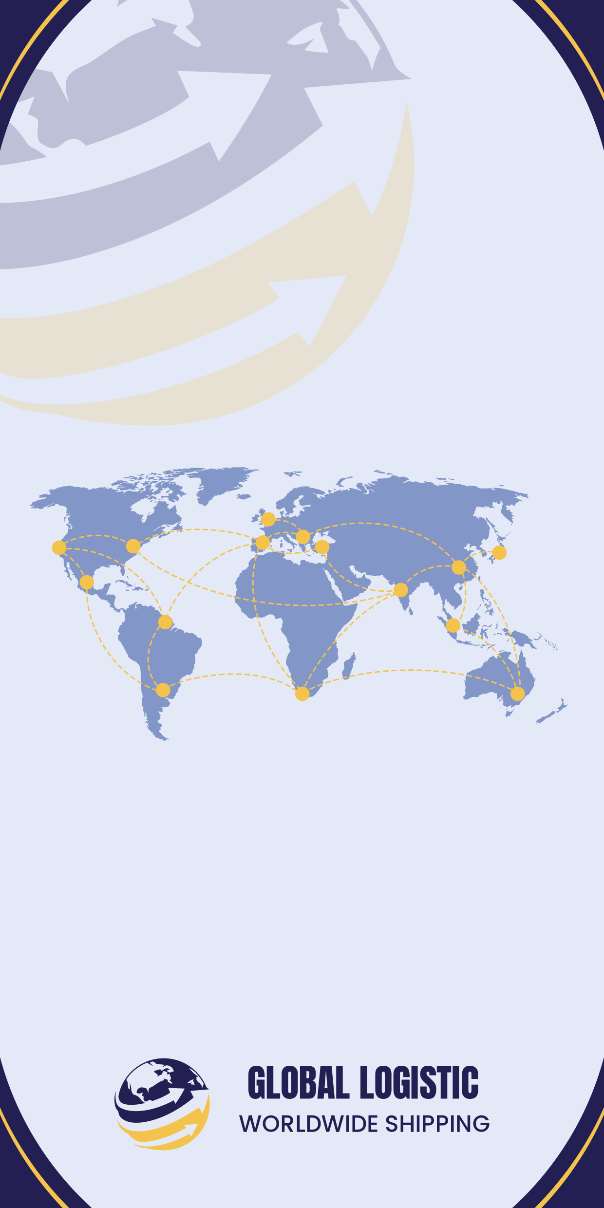 World Map and Logo Logistics Company Table Runner Template | Square Signs