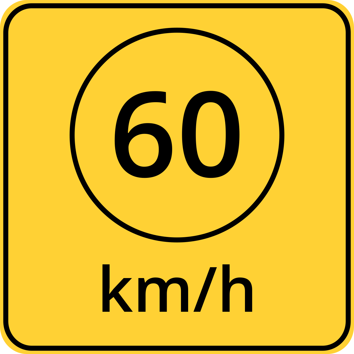 Yellow Highway Speed Limit Traffic Sign Template | Square Signs