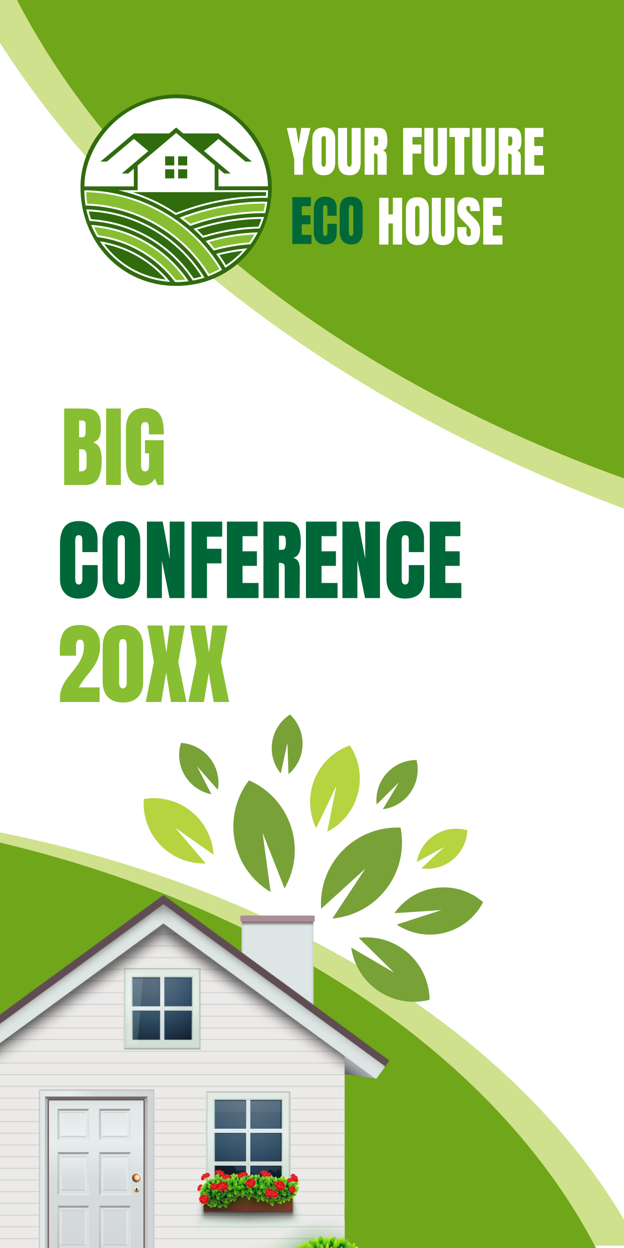Green Eco House Building Company Conference Sign Template | Square Signs