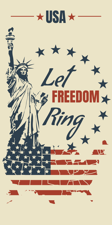 American Flag Background 4th of July Closed Sign Template | Square Signs